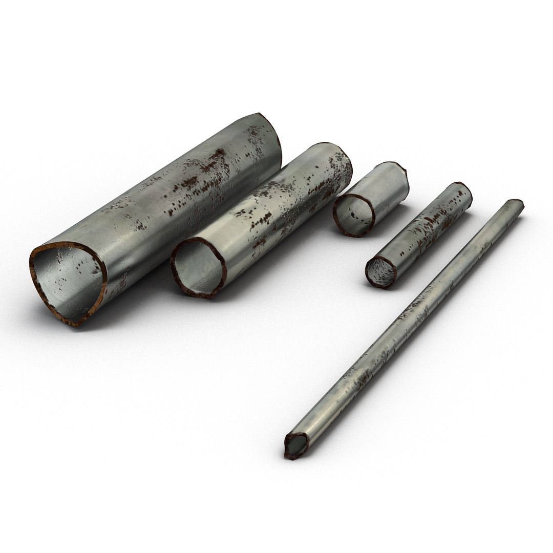 3d Broken Iron Pipes Set Model