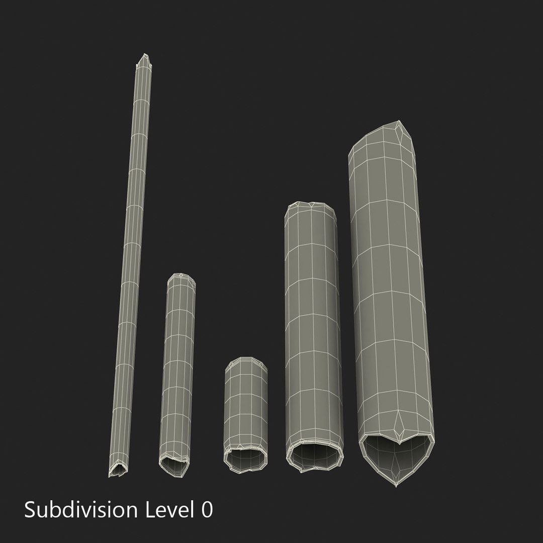 3d broken iron pipes set model