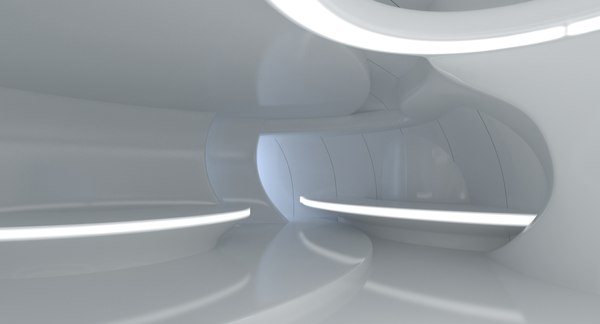 3d sci-fi futuristic room design
