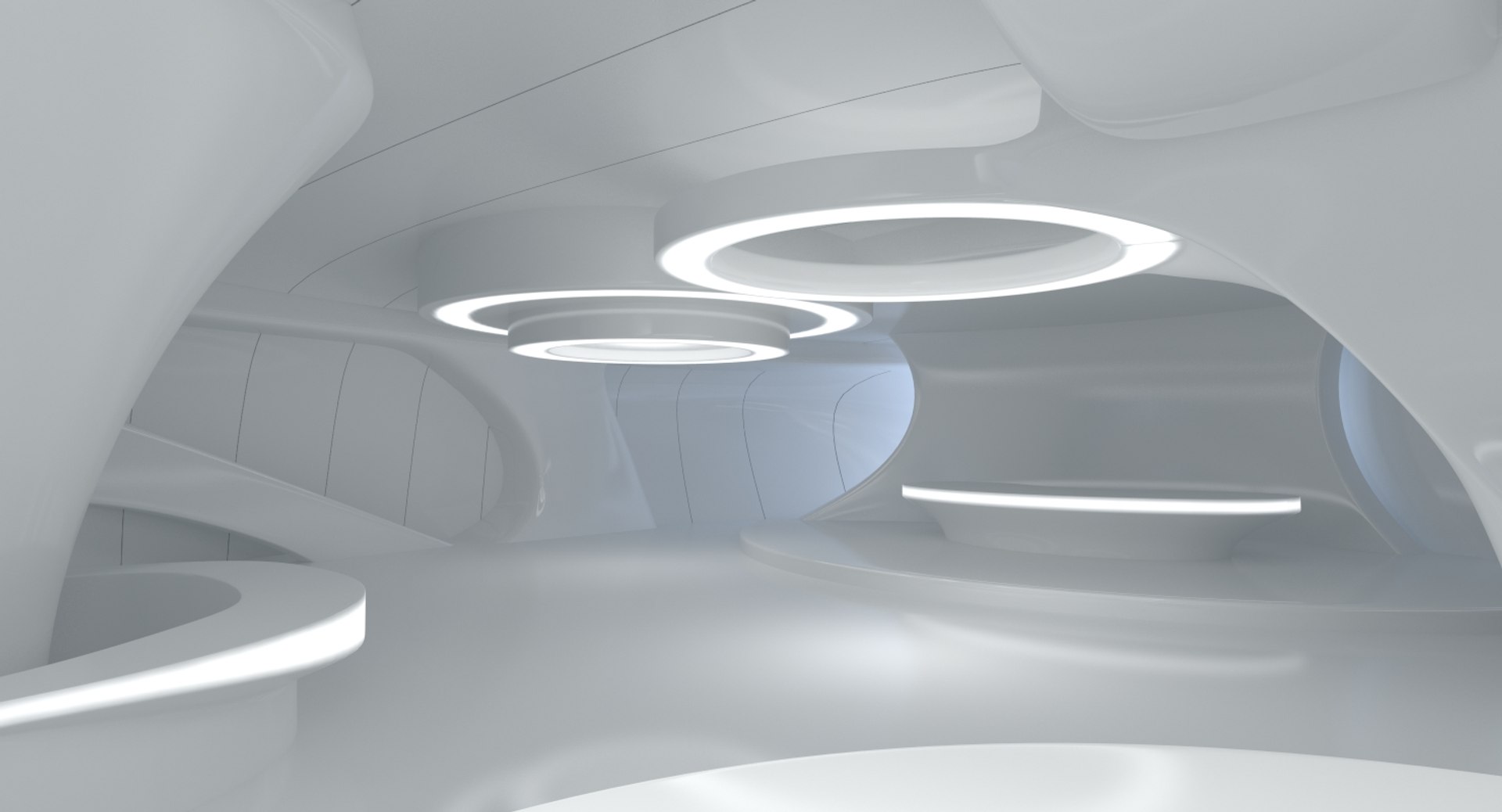 3d Sci-fi Futuristic Room Design