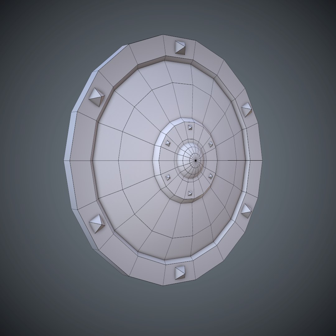 3d Shield Hand Painted