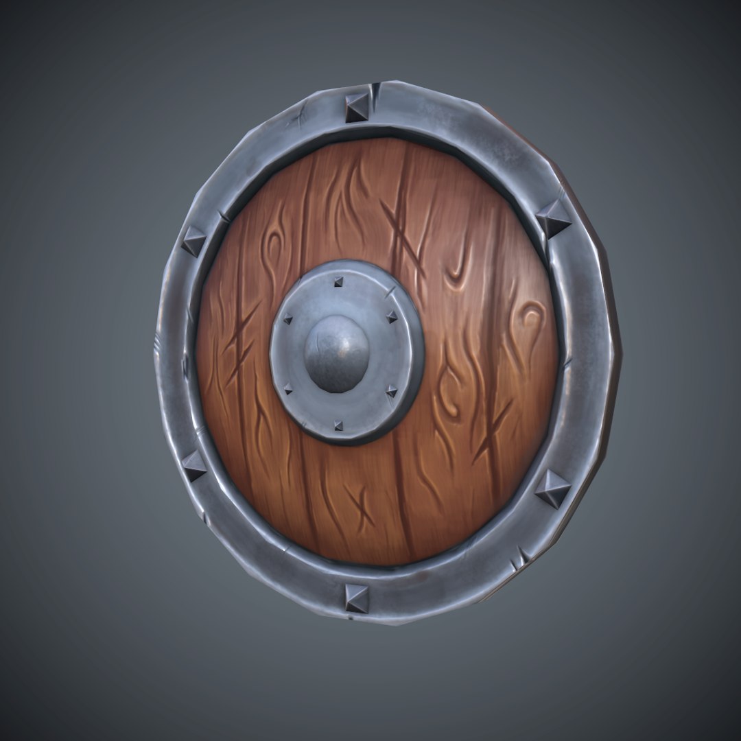 3d Shield Hand Painted