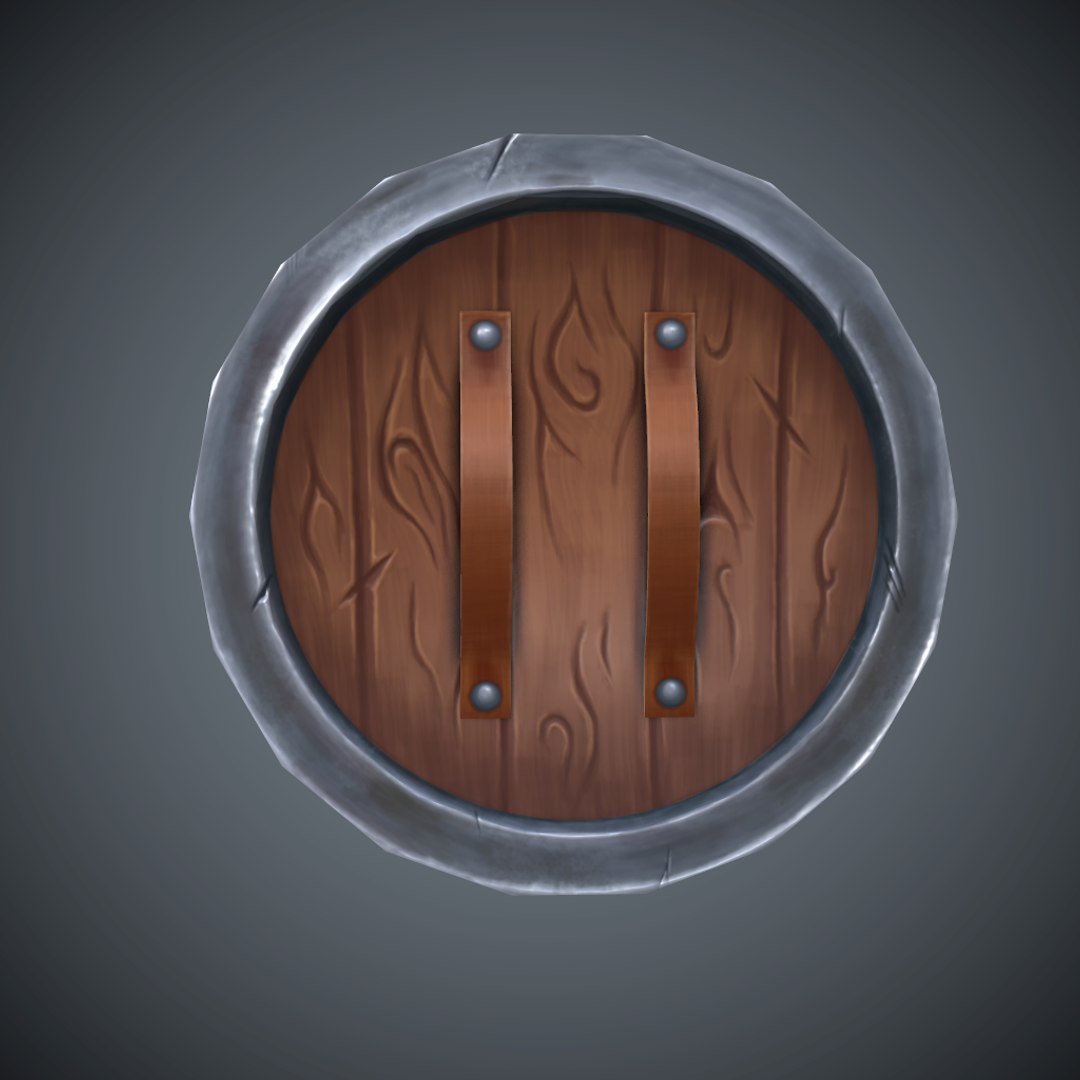 3d Shield Hand Painted