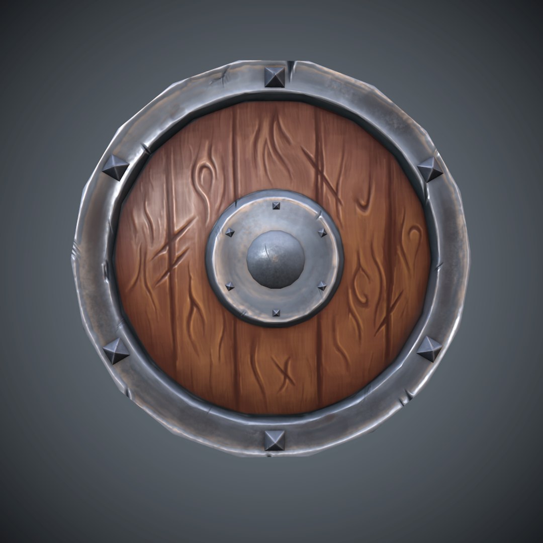 3d Shield Hand Painted