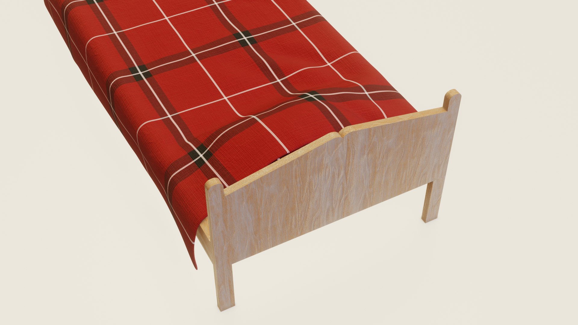 3D Wooden Bed Model - TurboSquid 1913831