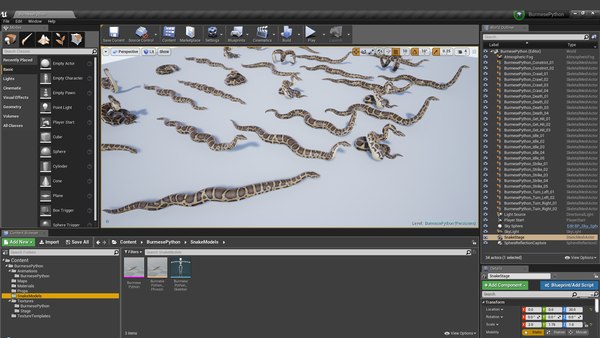 Burmese python animation 3D model - TurboSquid 1264730