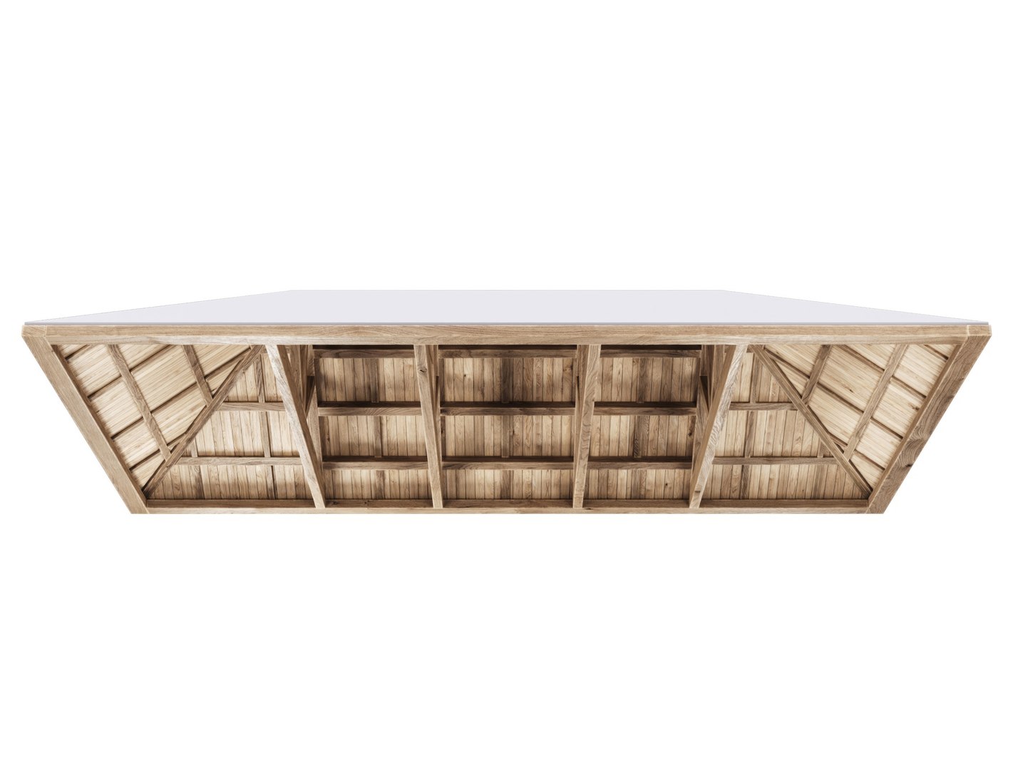 3D Model Wooden Ceiling V7 With Beams - TurboSquid 2285057