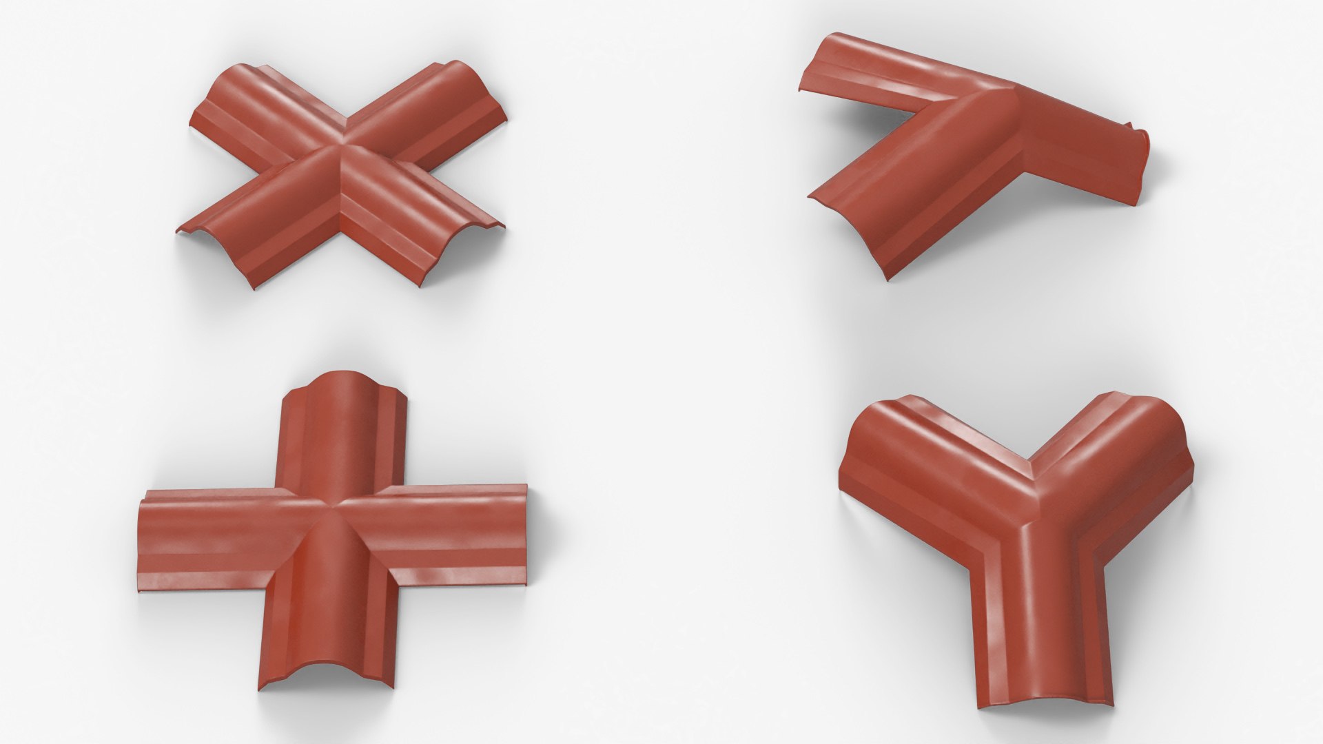 3D Tile Roof Components Set Plastic Model - TurboSquid 2371795