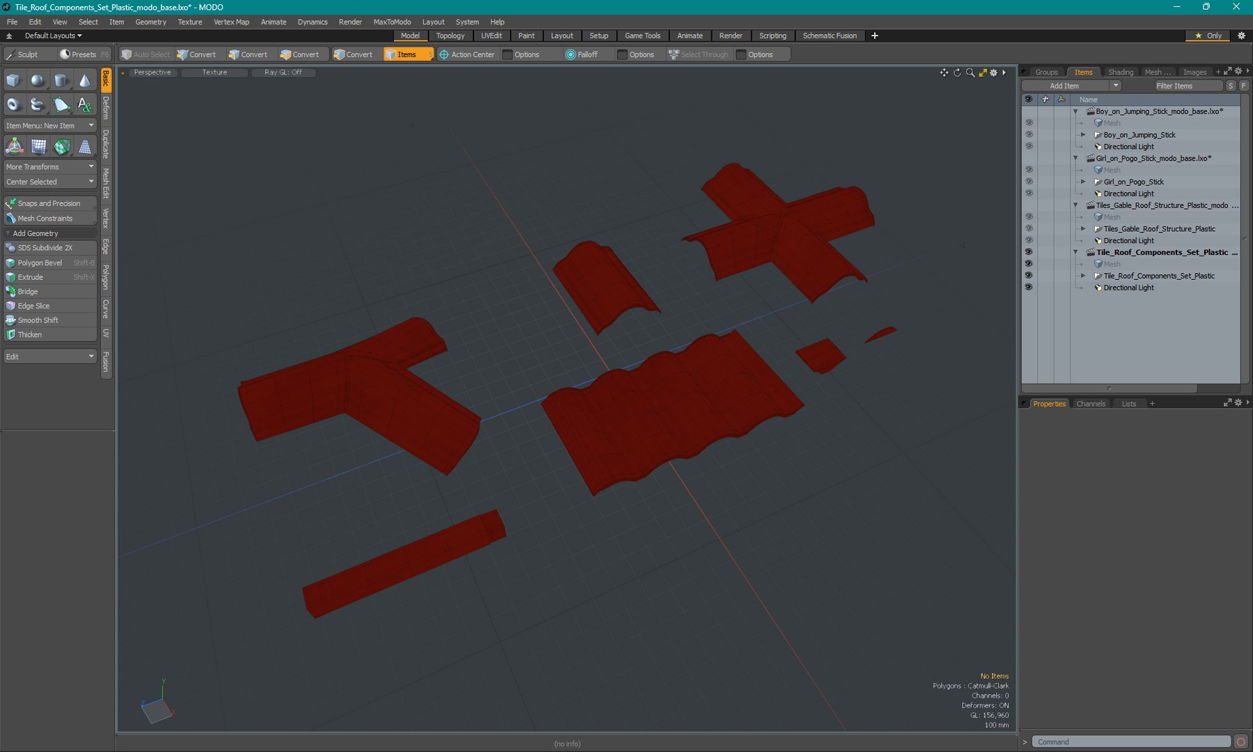 3D Tile Roof Components Set Plastic Model - TurboSquid 2371795