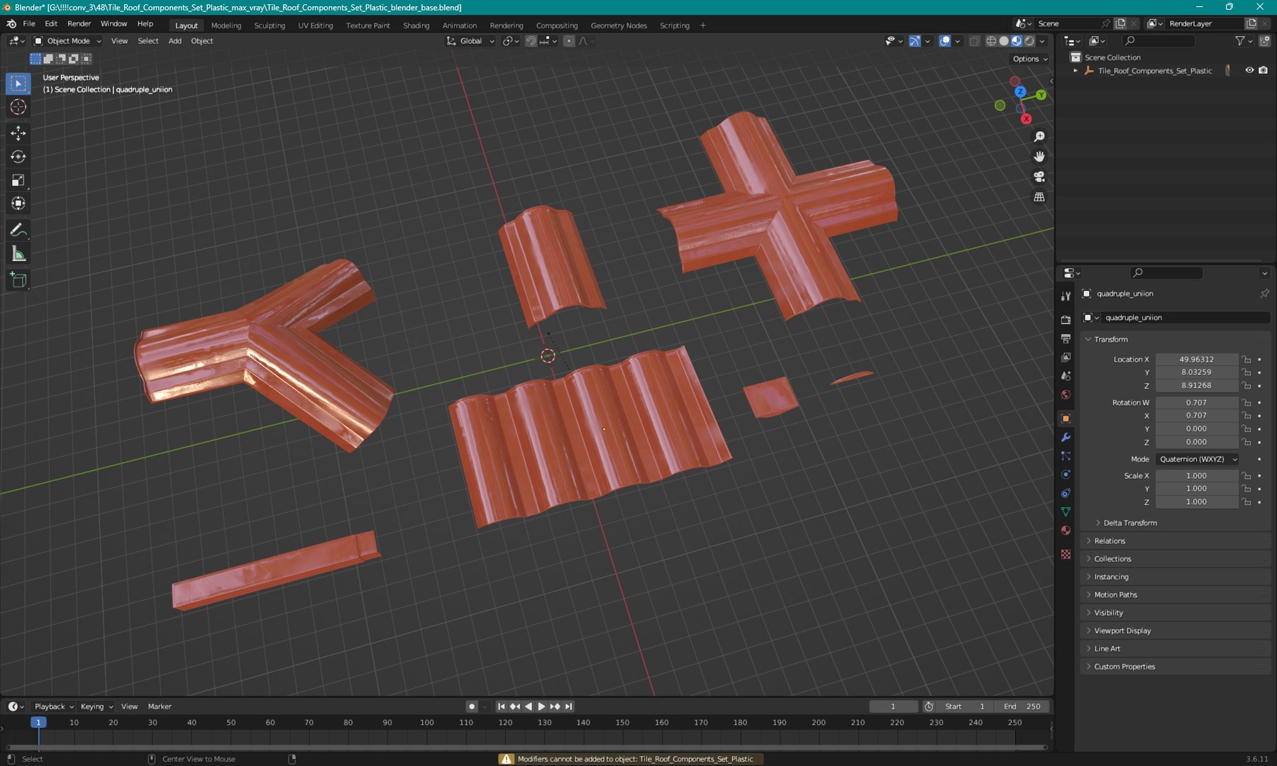 3D Tile Roof Components Set Plastic Model - TurboSquid 2371795