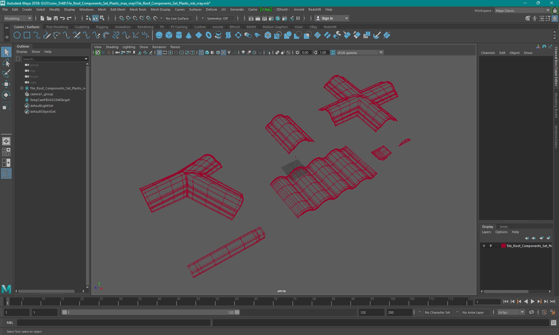 3D Tile Roof Components Set Plastic Model - TurboSquid 2371795