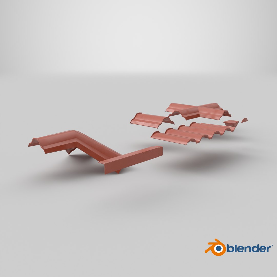 3D Tile Roof Components Set Plastic Model - TurboSquid 2371795