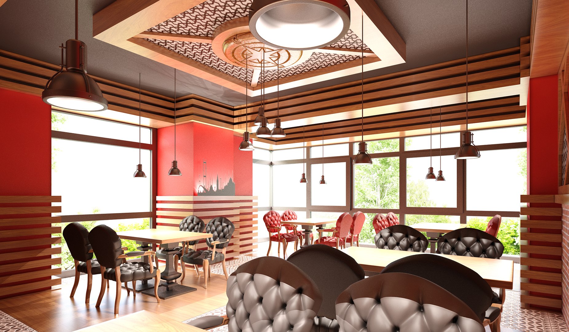3d Model Of Cafe Interior