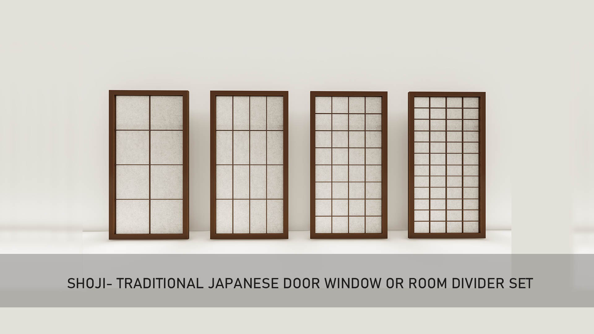 3D Model Shoji- Traditional Japanese Door Window Or Room Divider With ...