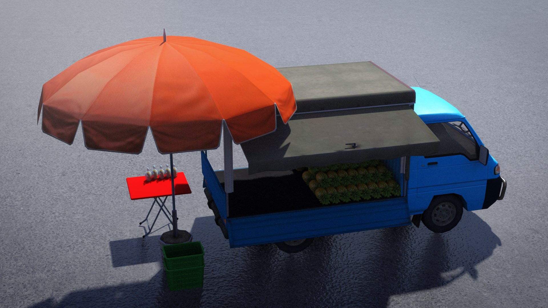 3D Model Pineapple Truck - TurboSquid 2316265