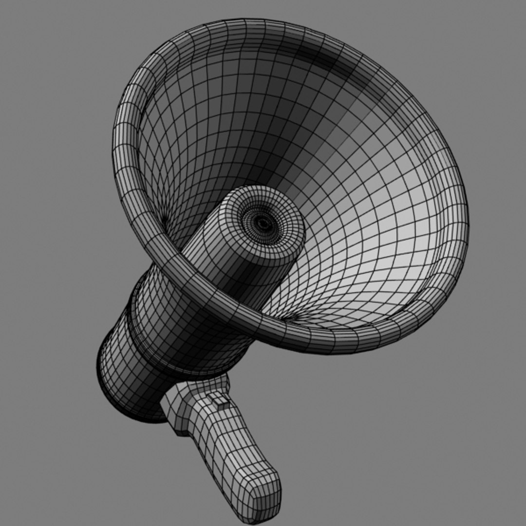 3d Model Of Bullhorn Loudspeaker