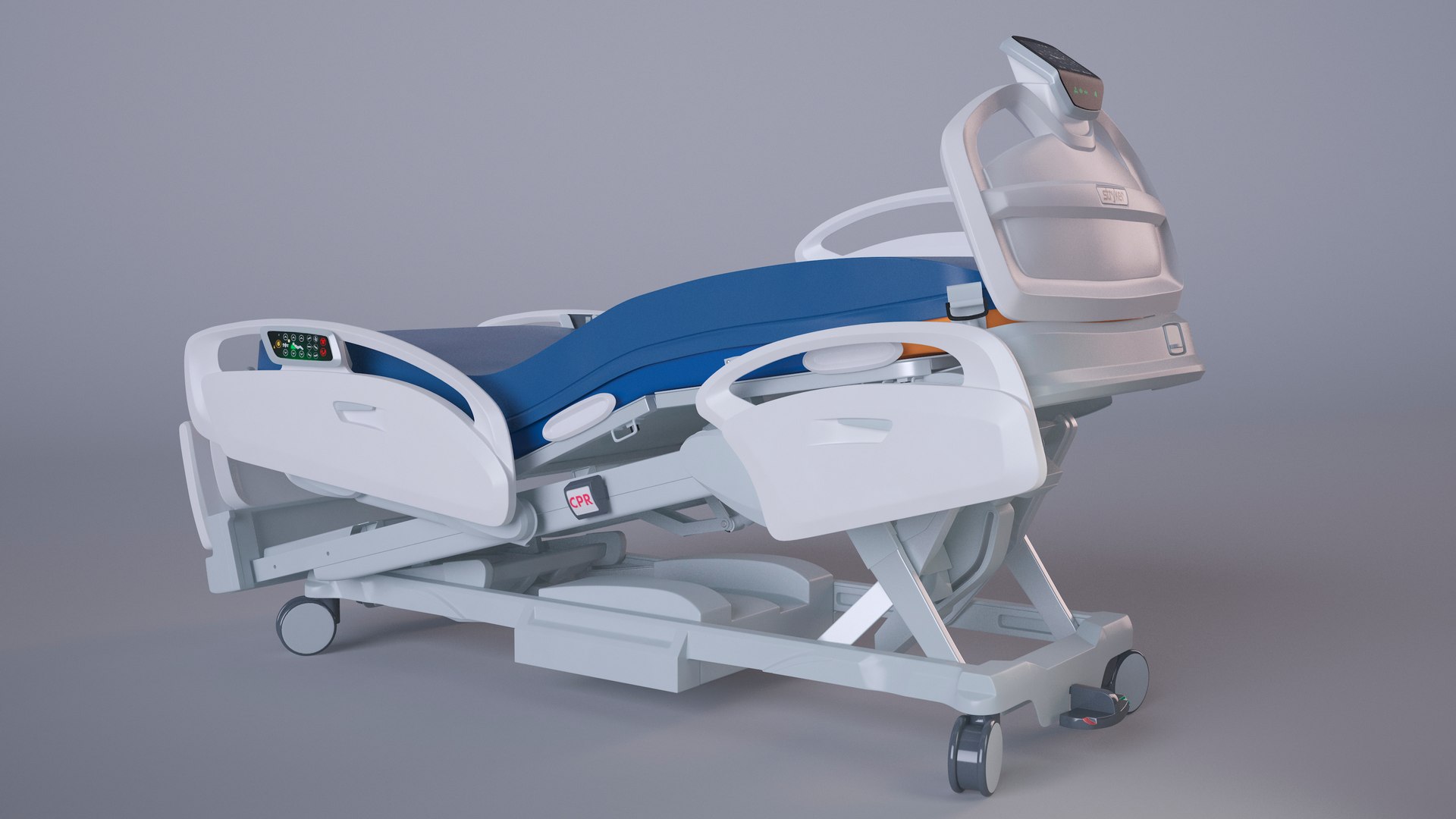 3D Stryker Procuity ZM Smart Hospital Bed Rigged For Cinema 4D ...