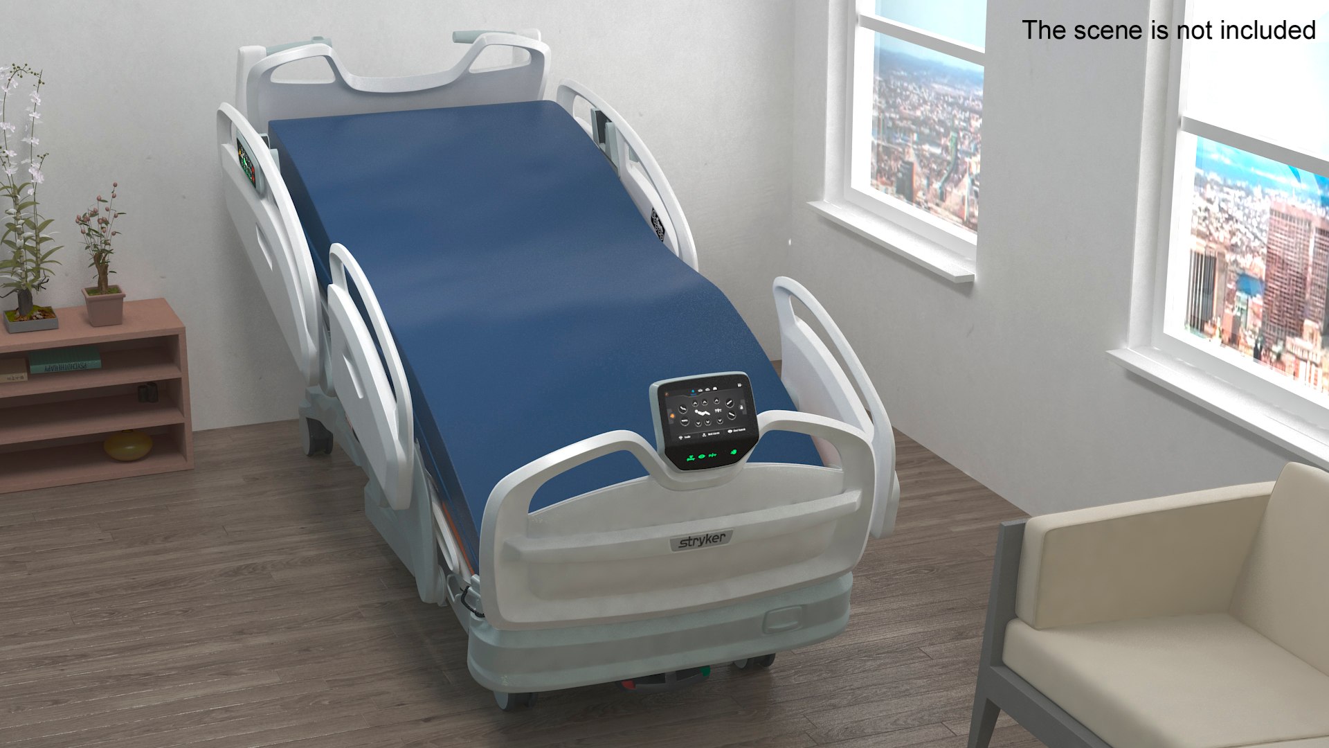 3D Stryker Procuity ZM Smart Hospital Bed Rigged For Cinema 4D ...
