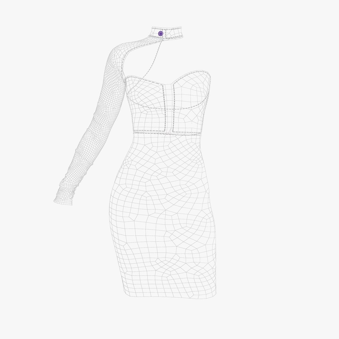 Purple dress Marvelous Designer or Clo3D ZPRJ 3D model - TurboSquid 2164645