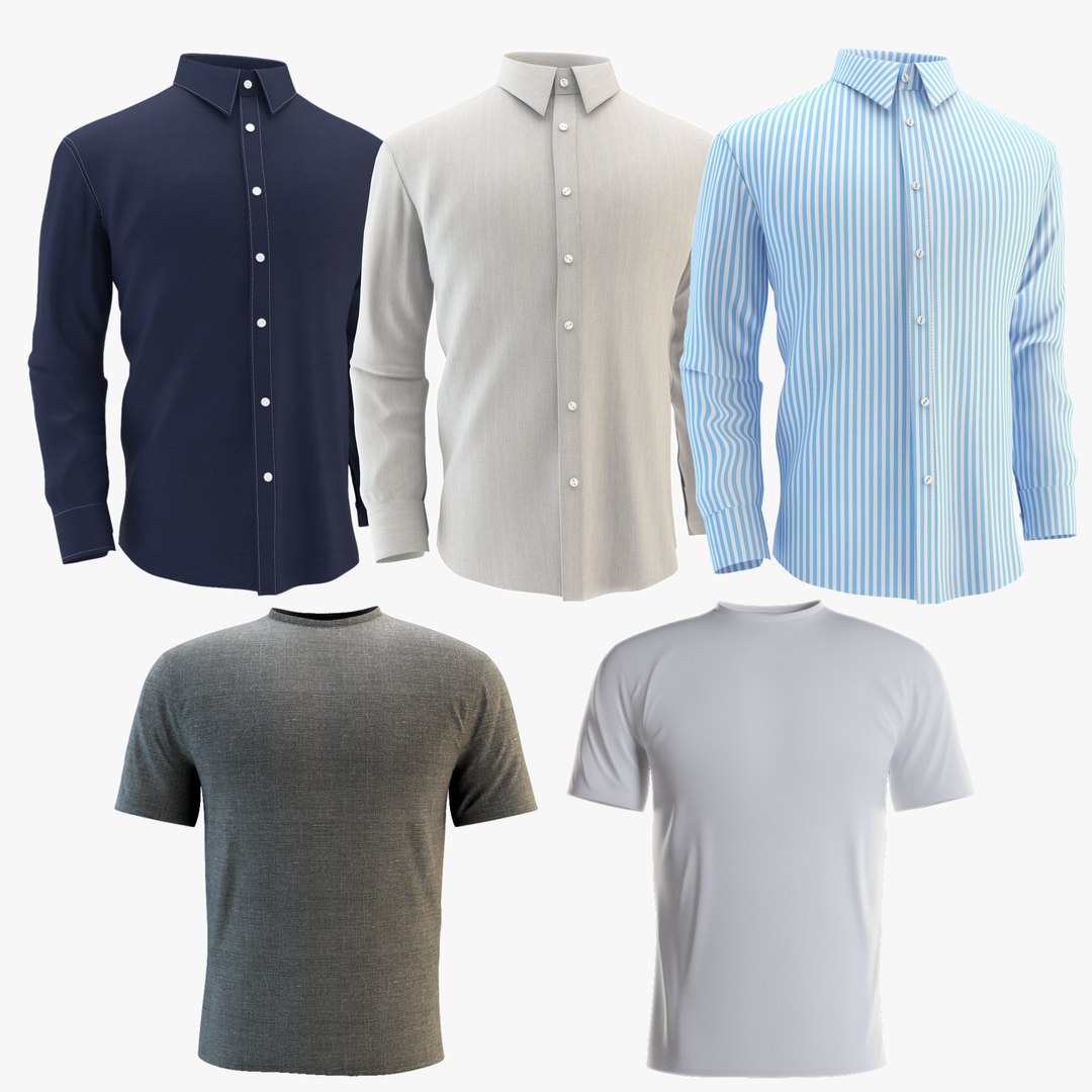 3d model shirts set