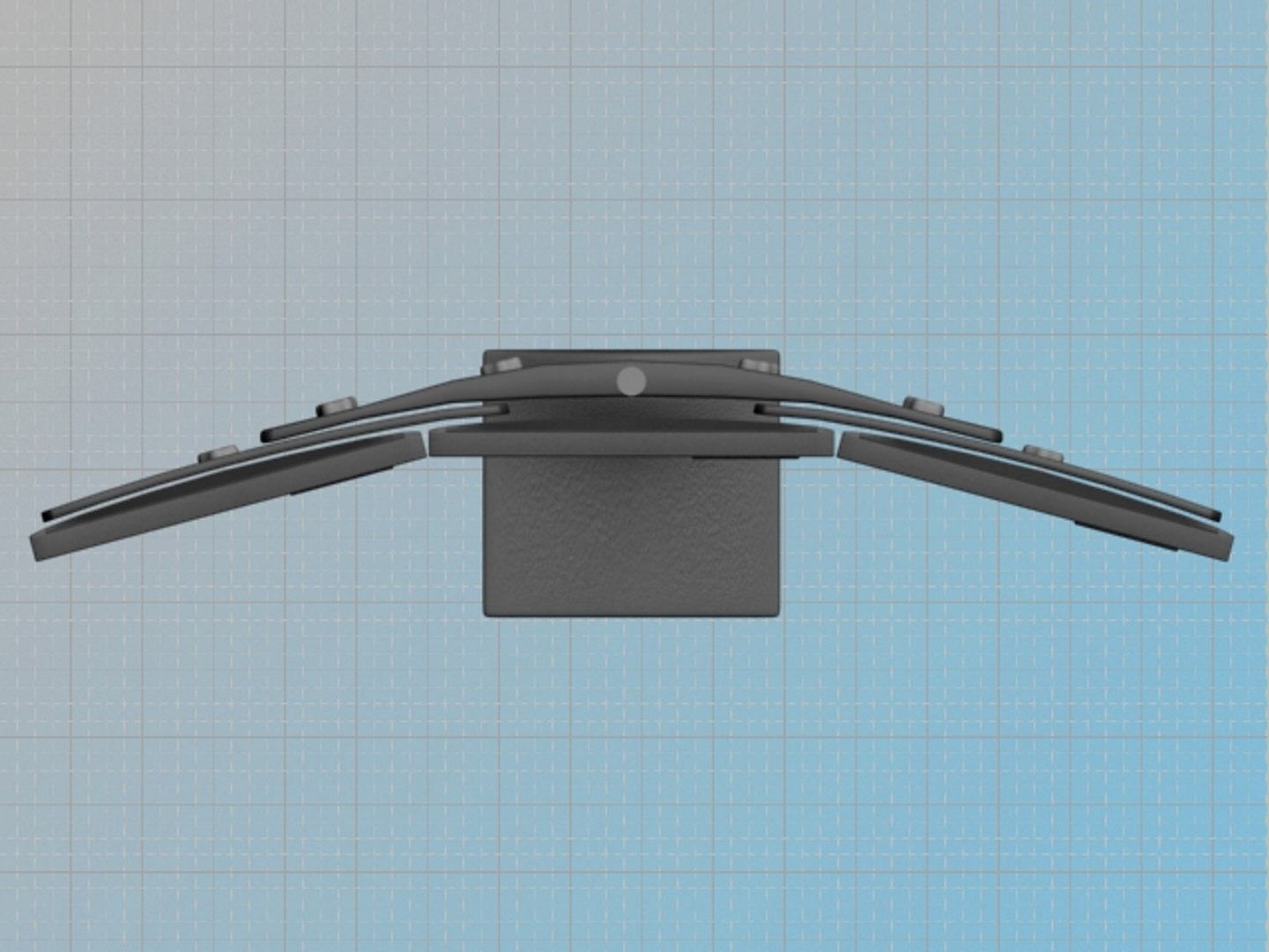 Triple Display Flat Panel 3d Model