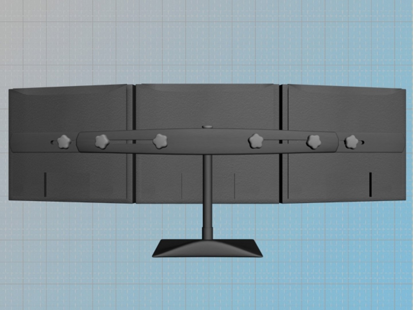 Triple Display Flat Panel 3d Model