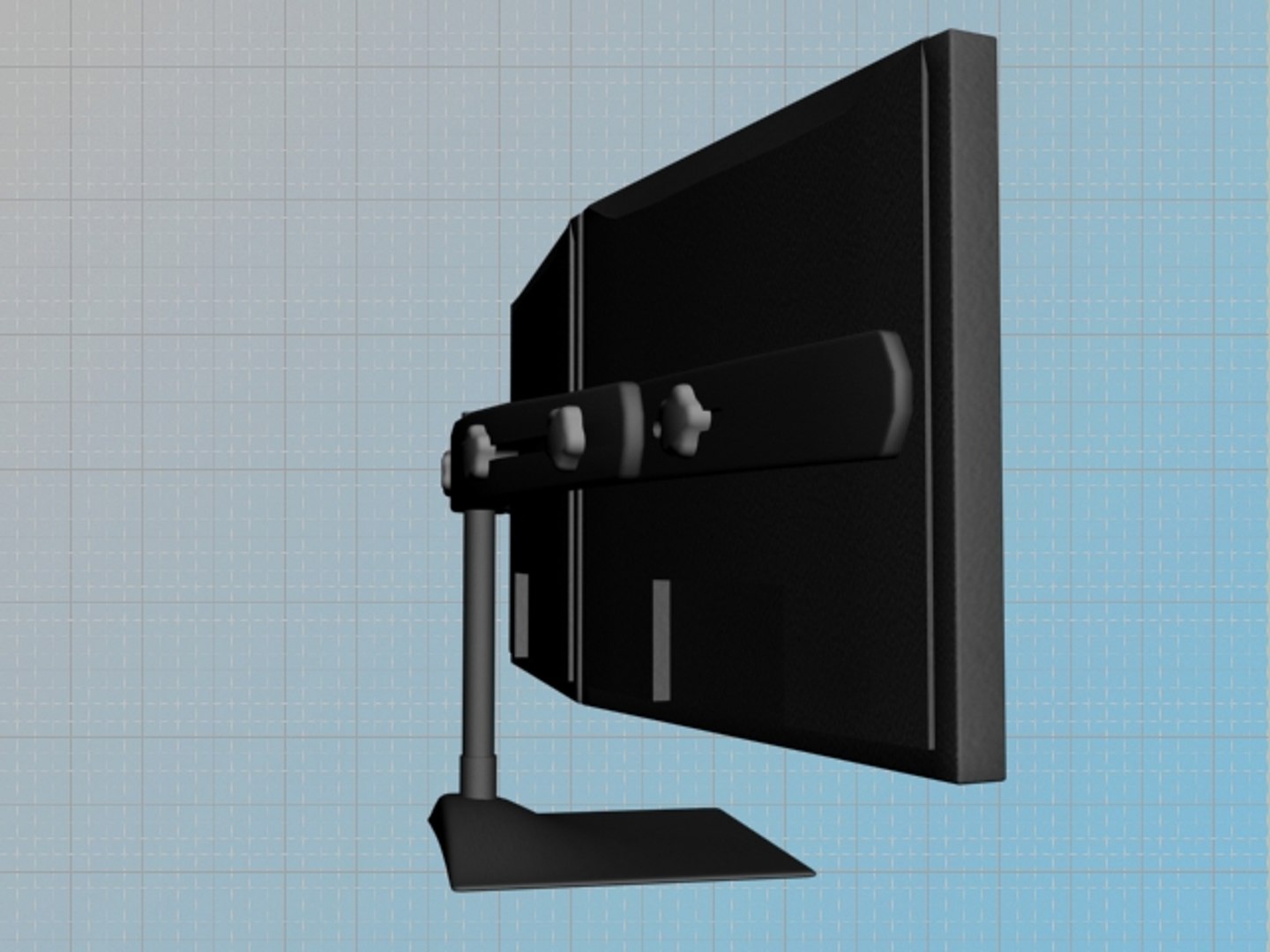 Triple Display Flat Panel 3d Model
