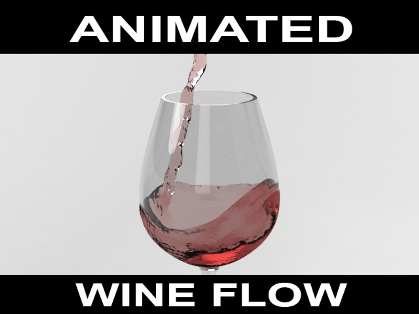 3d Wine Flow Animation Model