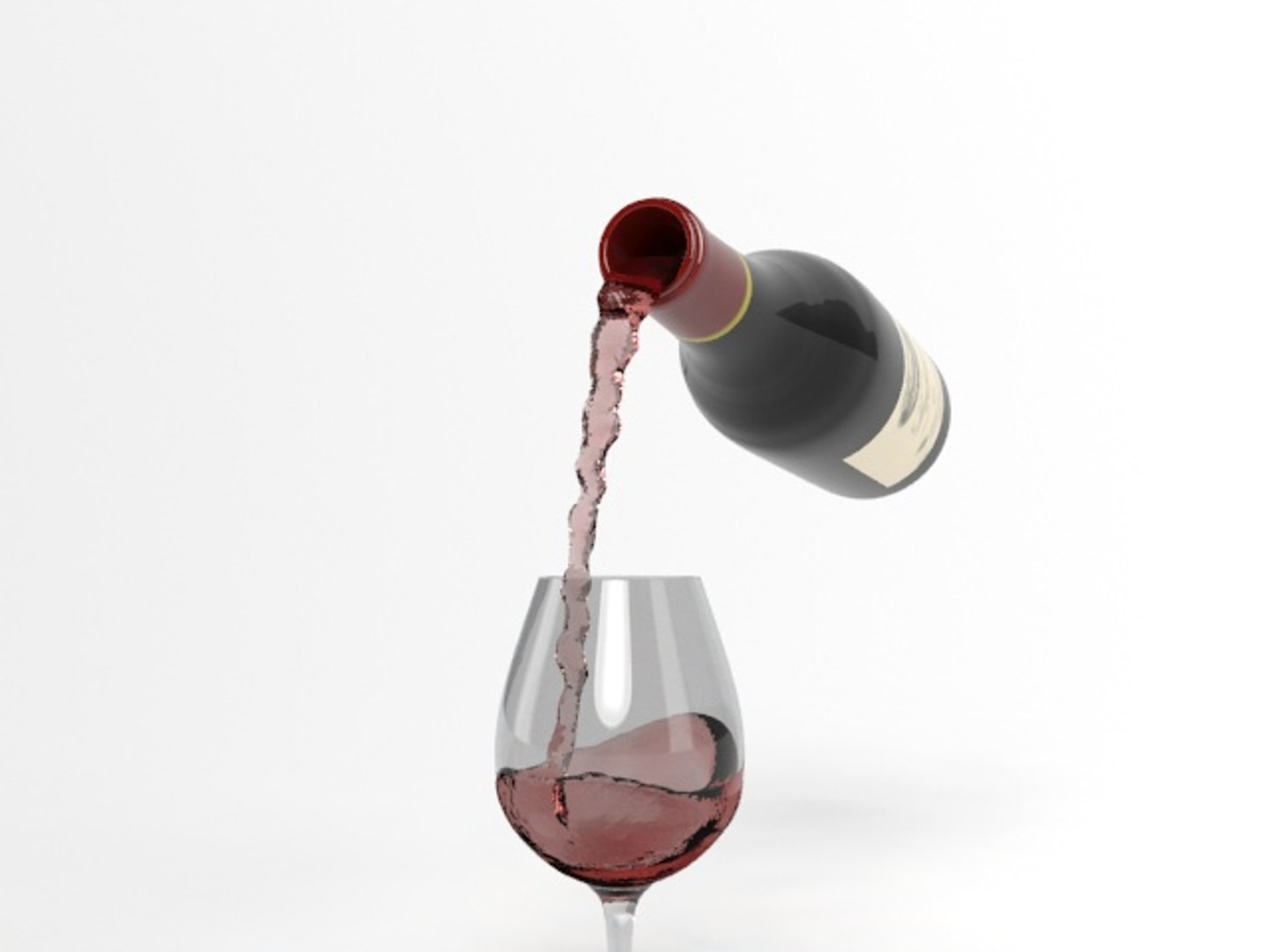 3d Wine Flow Animation Model