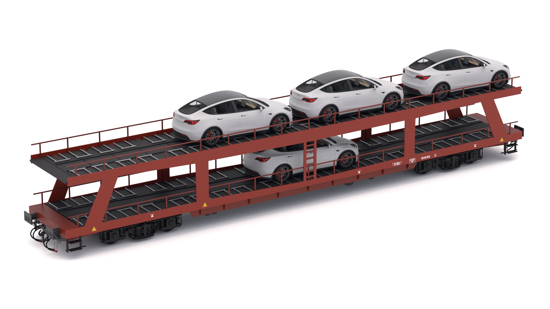 Autorack Car Transporter And Tesla Y 3D Model - TurboSquid 2319434