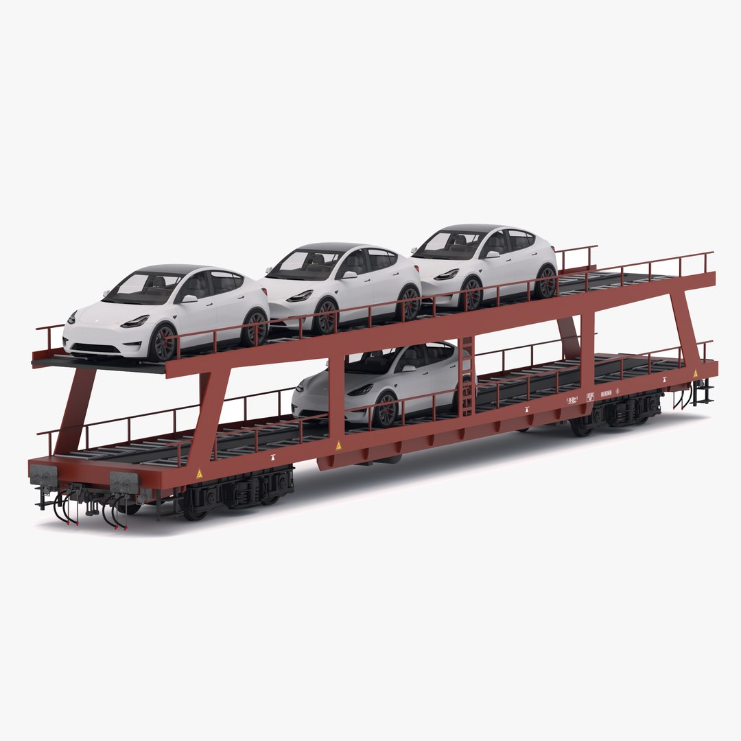 Autorack Car Transporter And Tesla Y 3D Model - TurboSquid 2319434