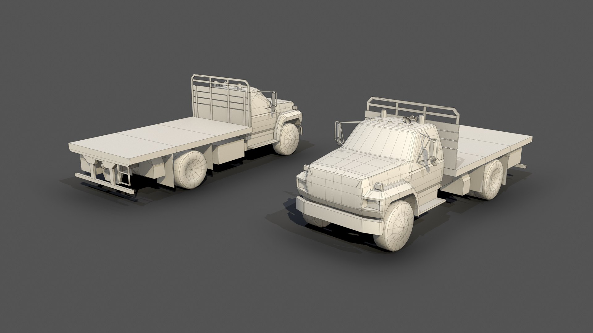 3D Flatbed Truck Model - TurboSquid 1681485