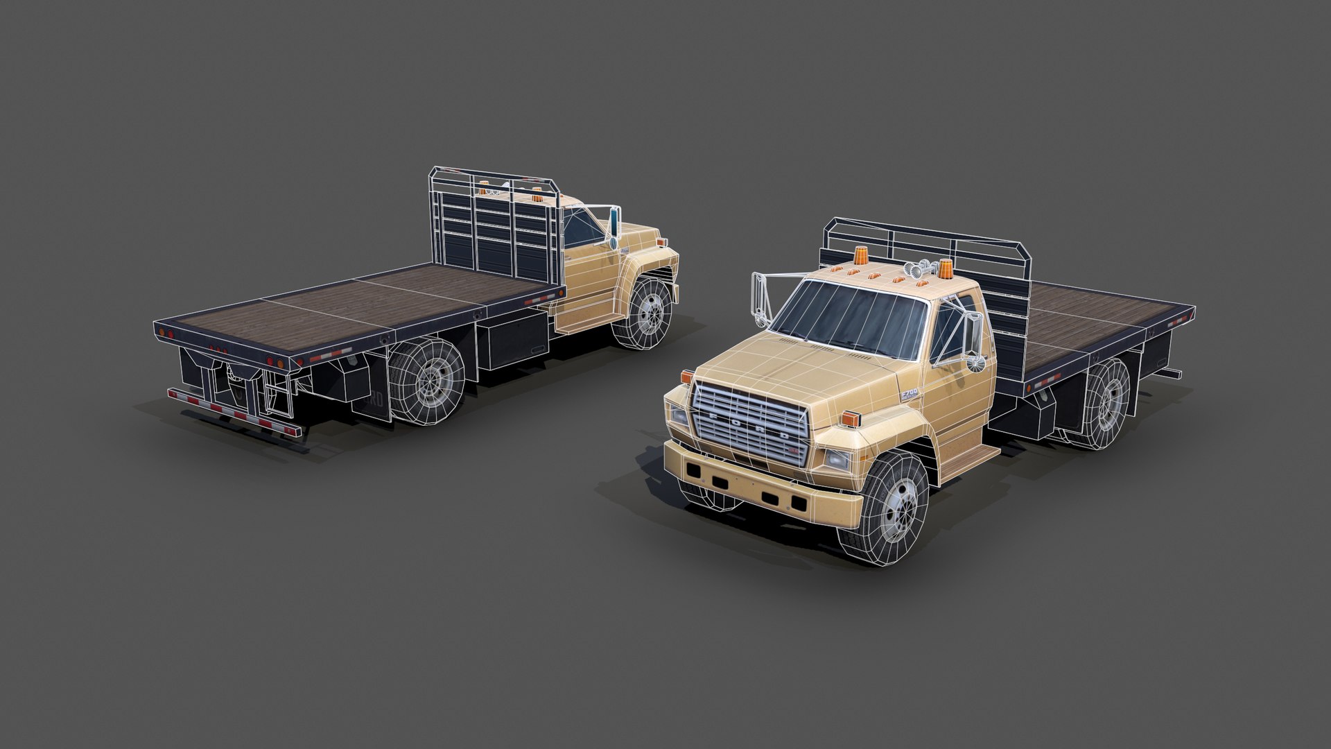 3D Flatbed Truck Model - TurboSquid 1681485