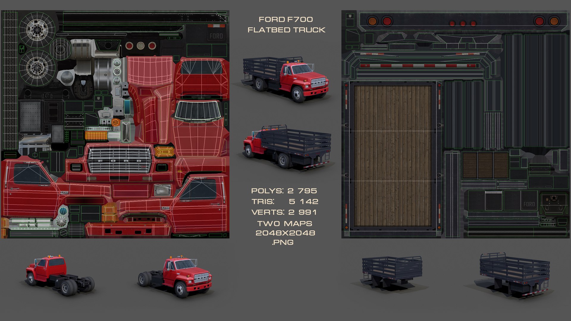 3D Flatbed Truck Model - TurboSquid 1681485