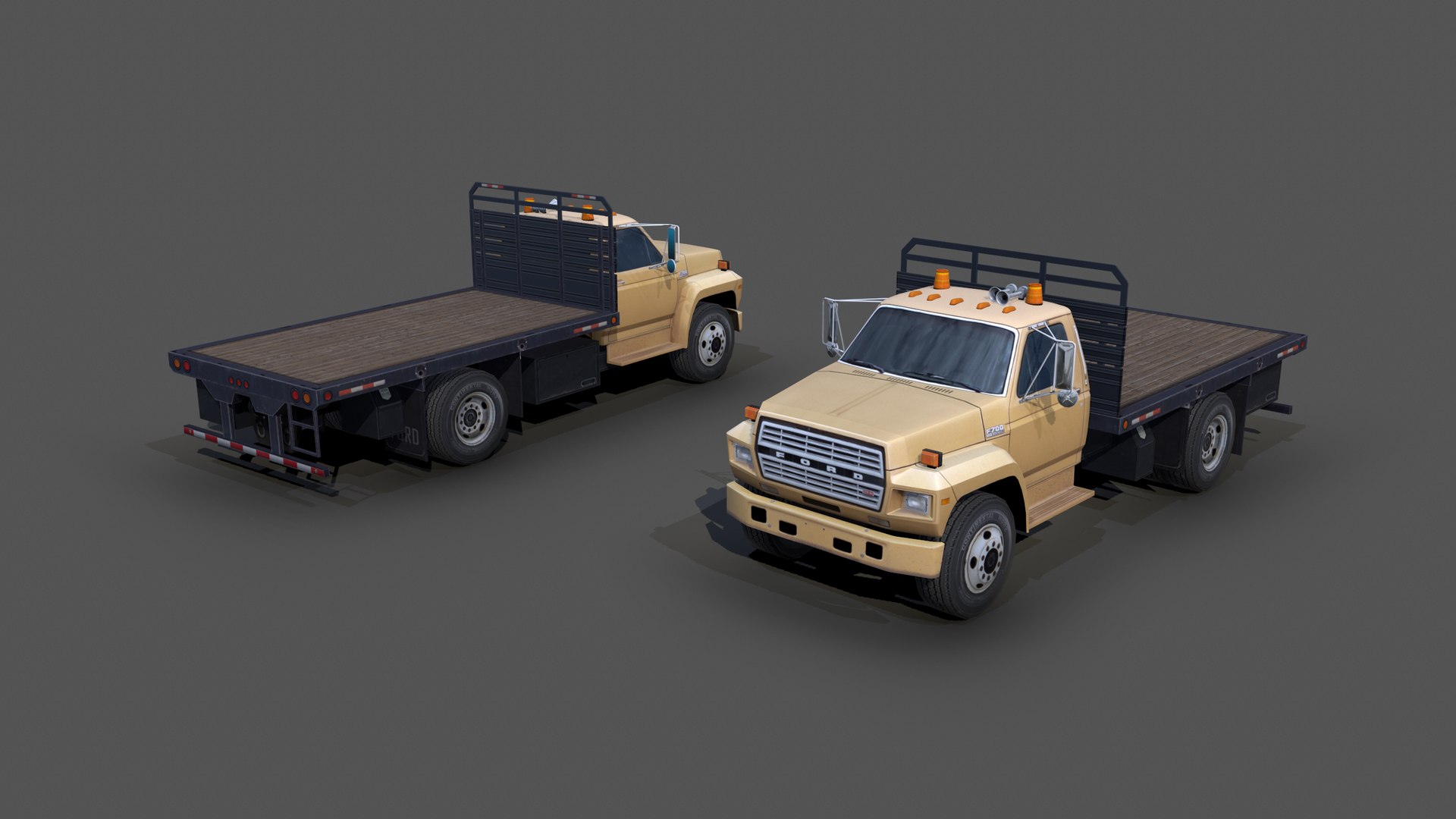 3D Flatbed Truck Model - TurboSquid 1681485