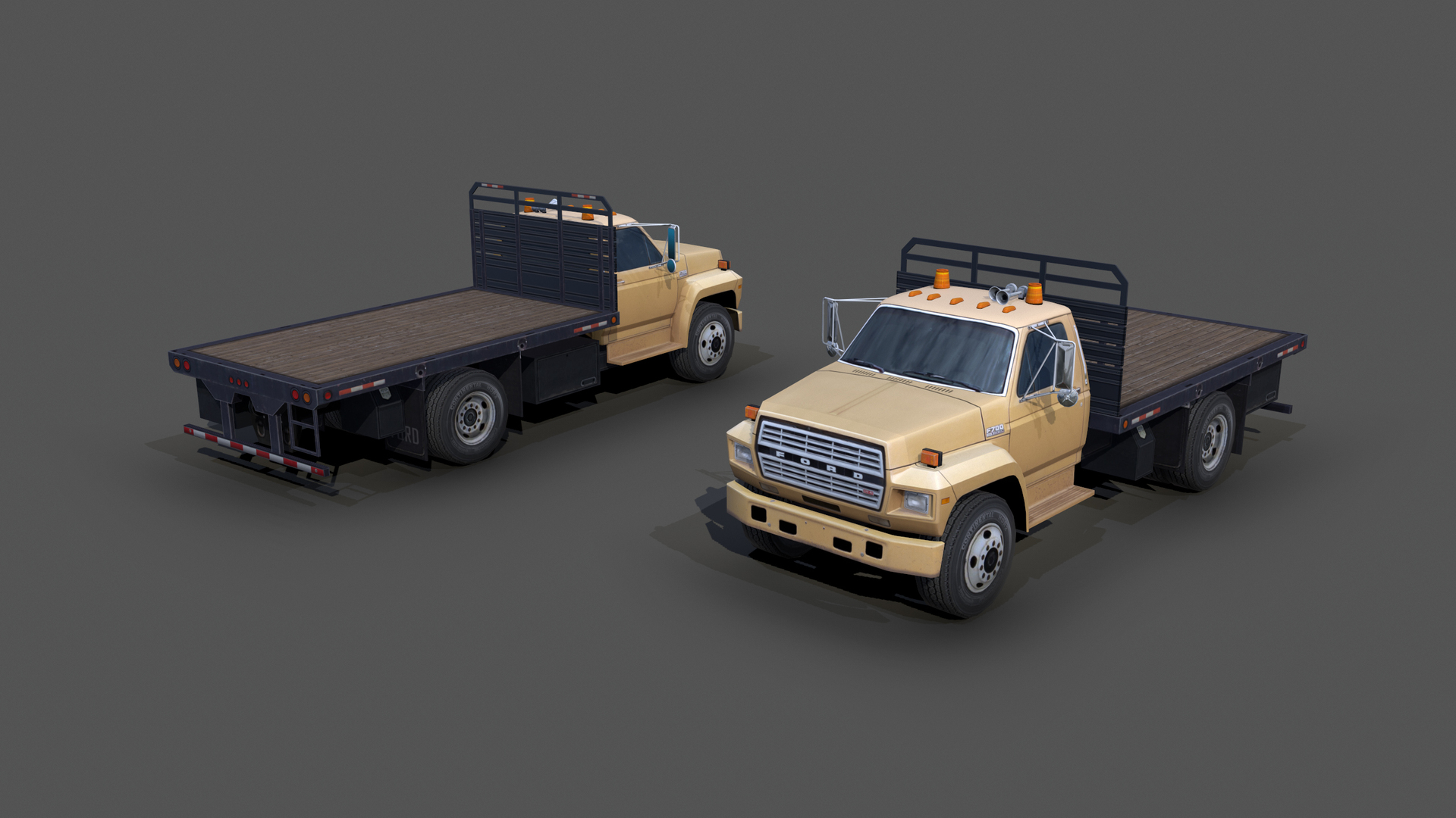 3D flatbed truck model - TurboSquid 1681485