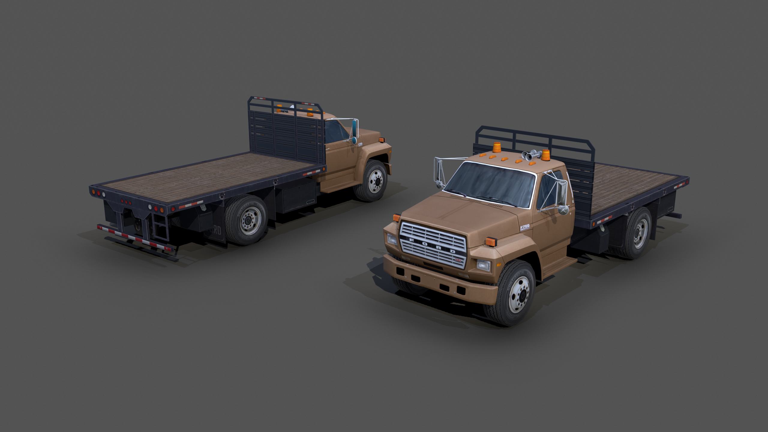 3D flatbed truck model - TurboSquid 1681485