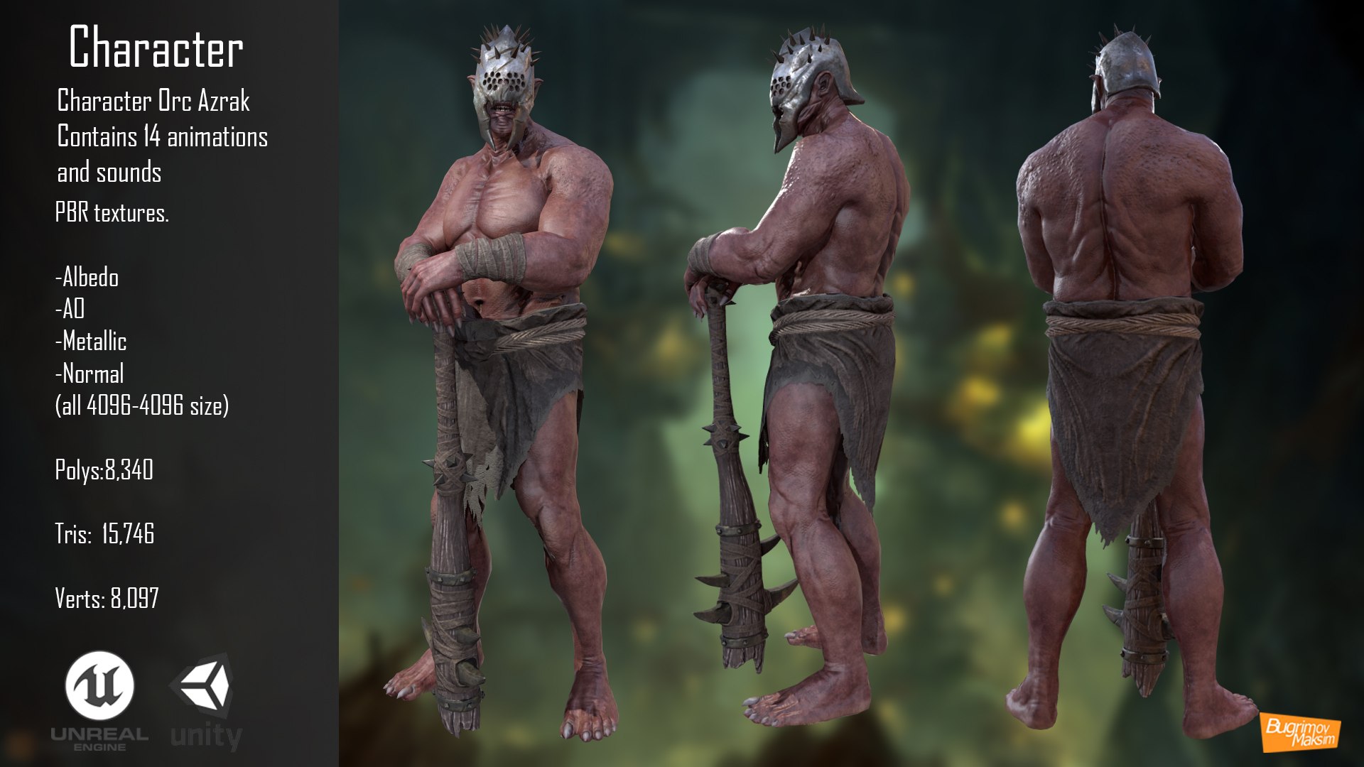 3D Character Orc Azrak - TurboSquid 1235386