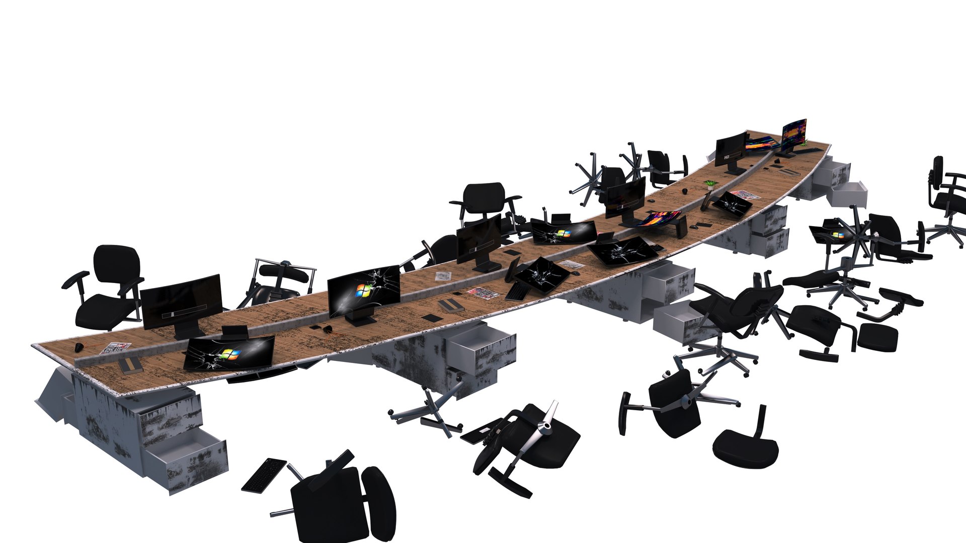 Damage Office Furniture 3D Model - TurboSquid 1977895