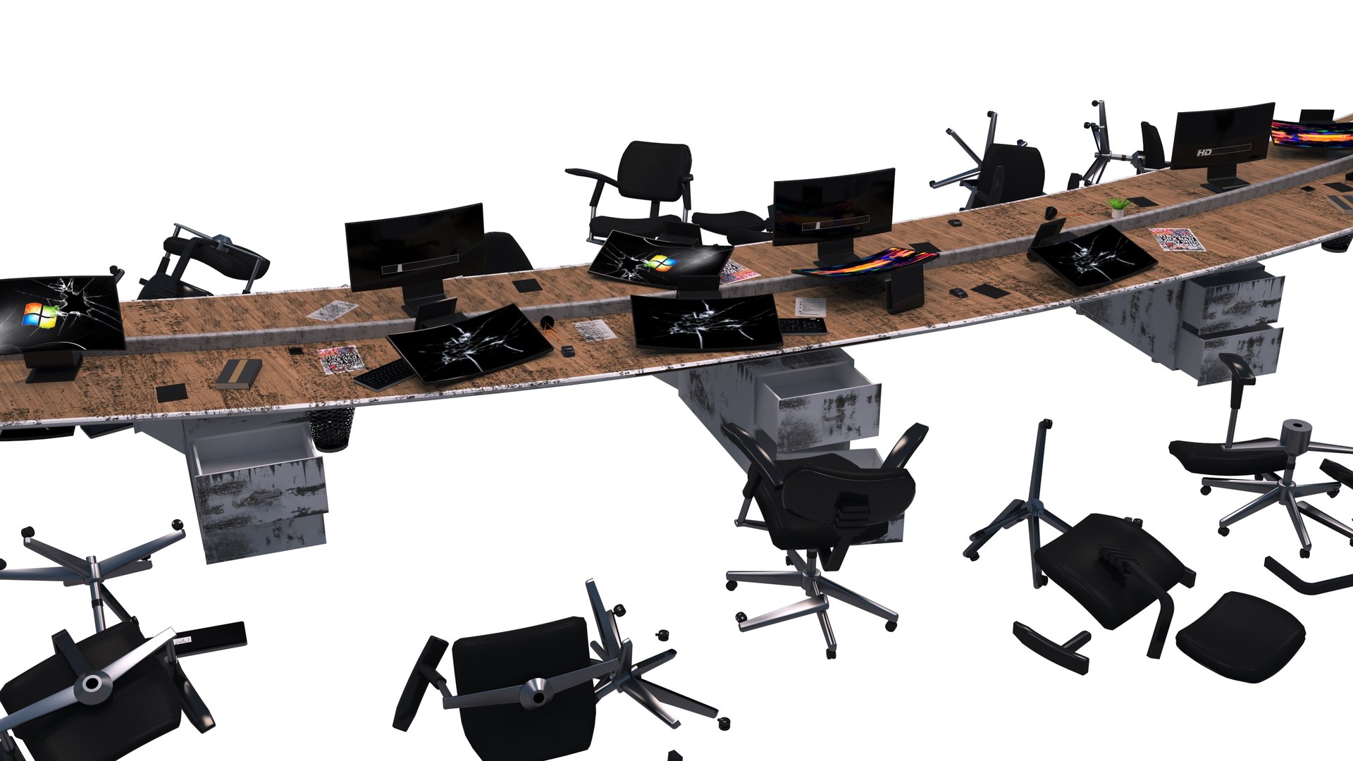 Damage Office Furniture 3D Model - TurboSquid 1977895