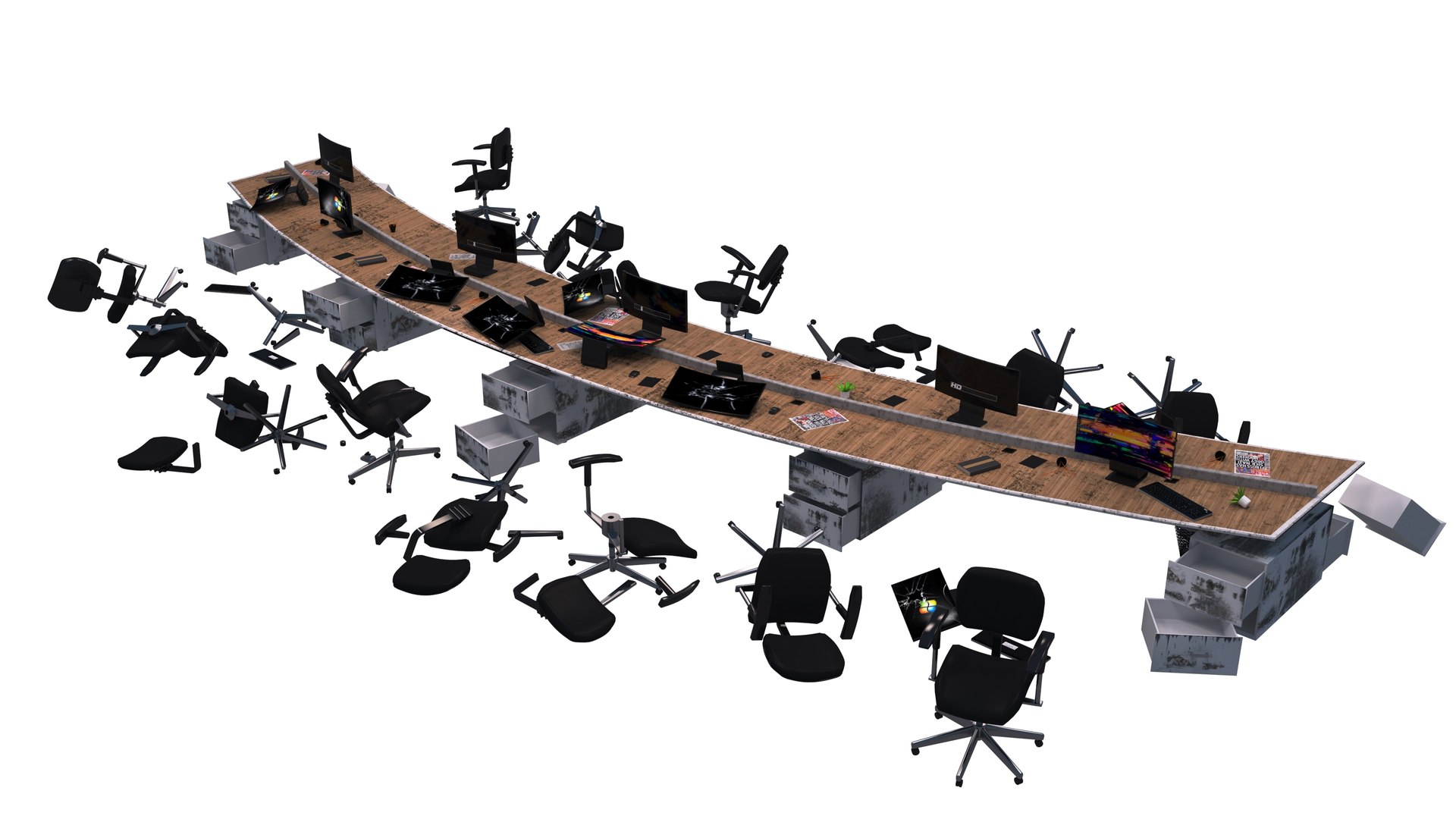 Damage Office Furniture 3D Model - TurboSquid 1977895