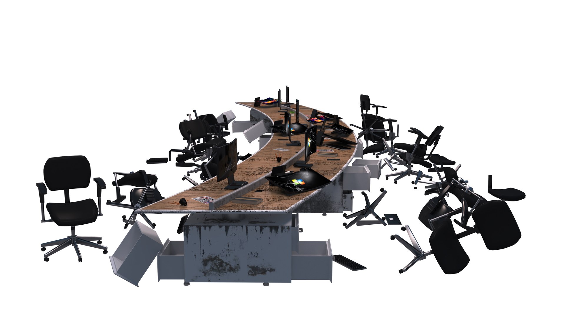 Damage Office Furniture 3D Model - TurboSquid 1977895