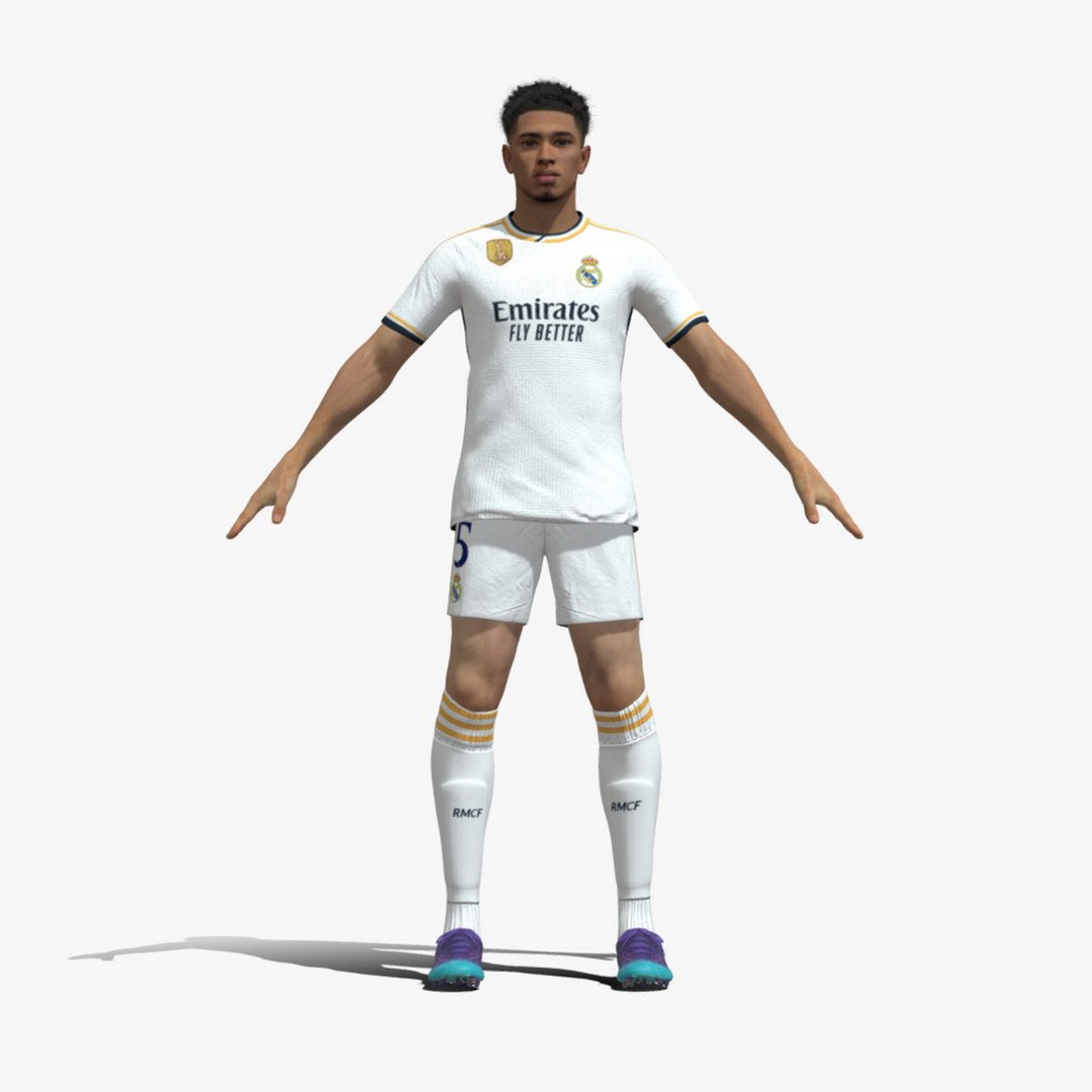 T-Pose Rigged Bellingham Real Madrid 23-24 3D Model - TurboSquid 2161666