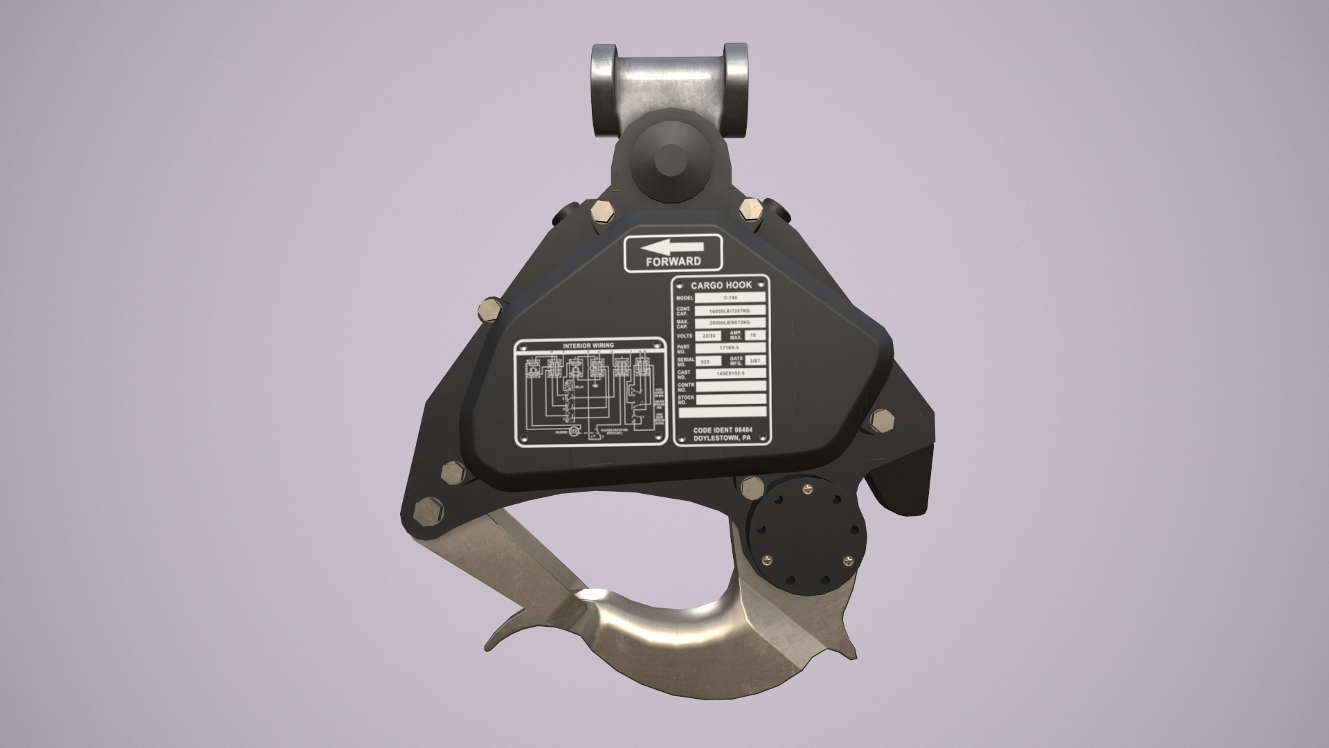 Helicopter Cargo Hook C-160 3D - TurboSquid 2170708