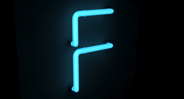 Neon letter f light 3D model - TurboSquid 1627940