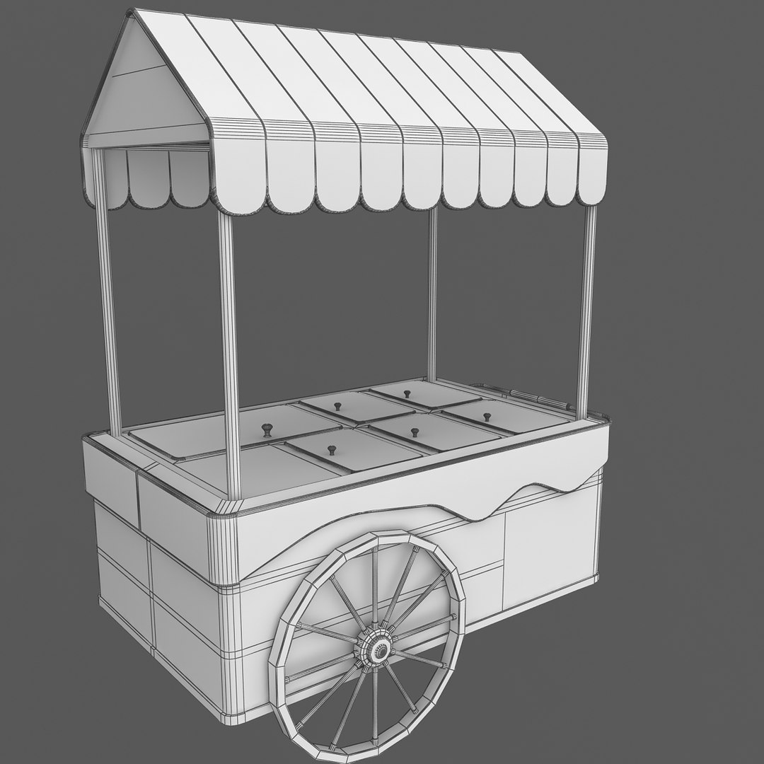 3D Cart Ice Cream Model - TurboSquid 1344330