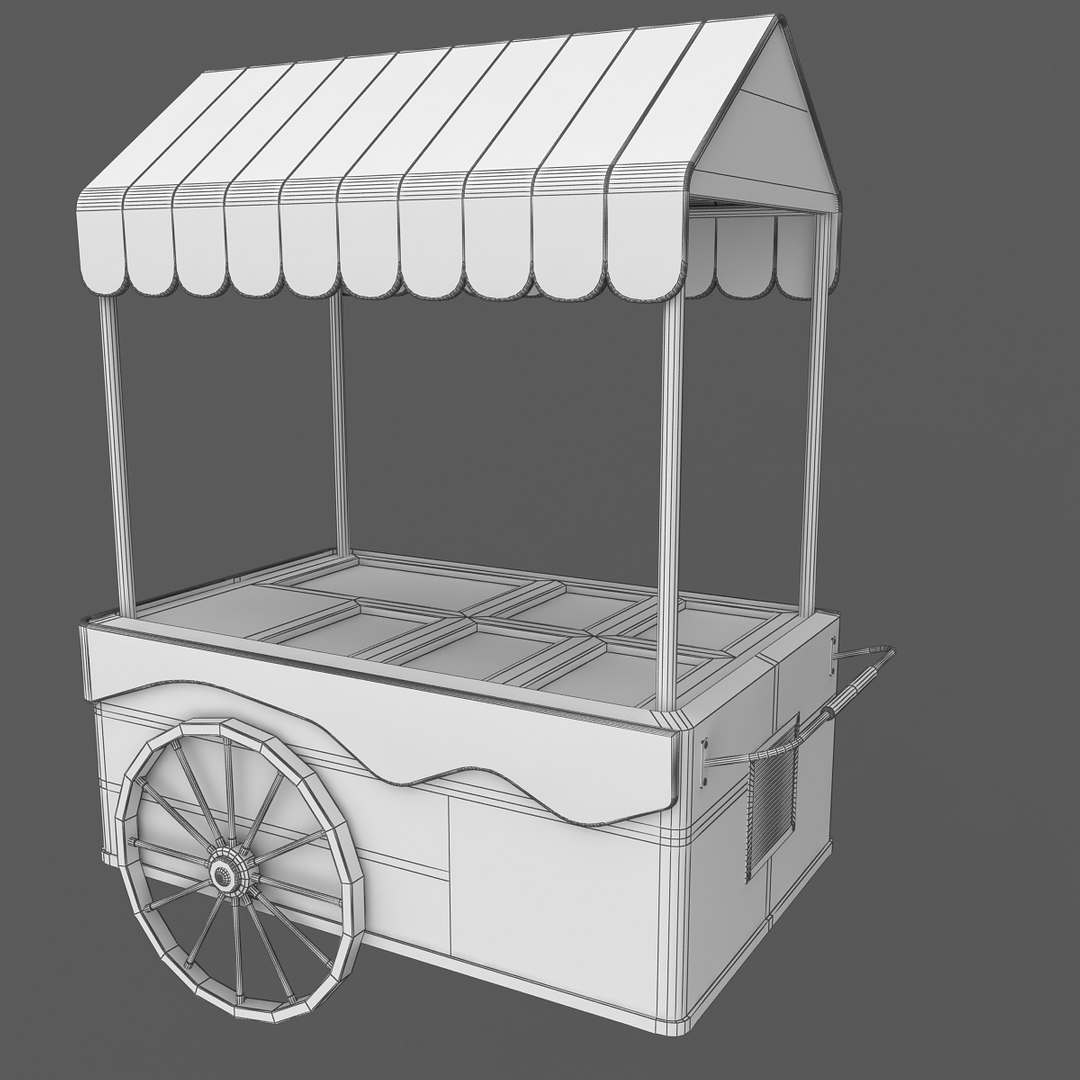 3D Cart Ice Cream Model - TurboSquid 1344330