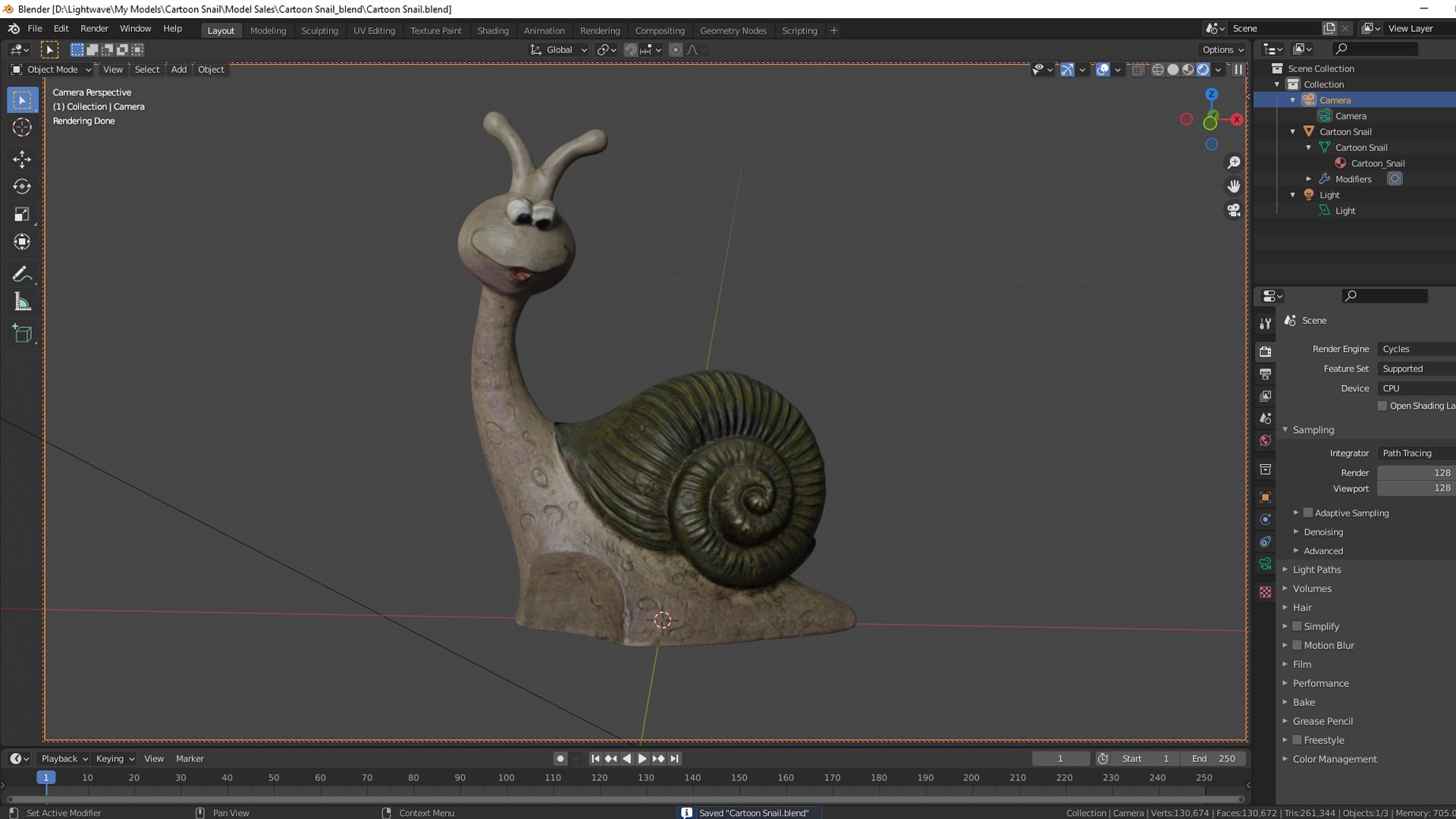 3D Cartoon Snail - TurboSquid 1802871