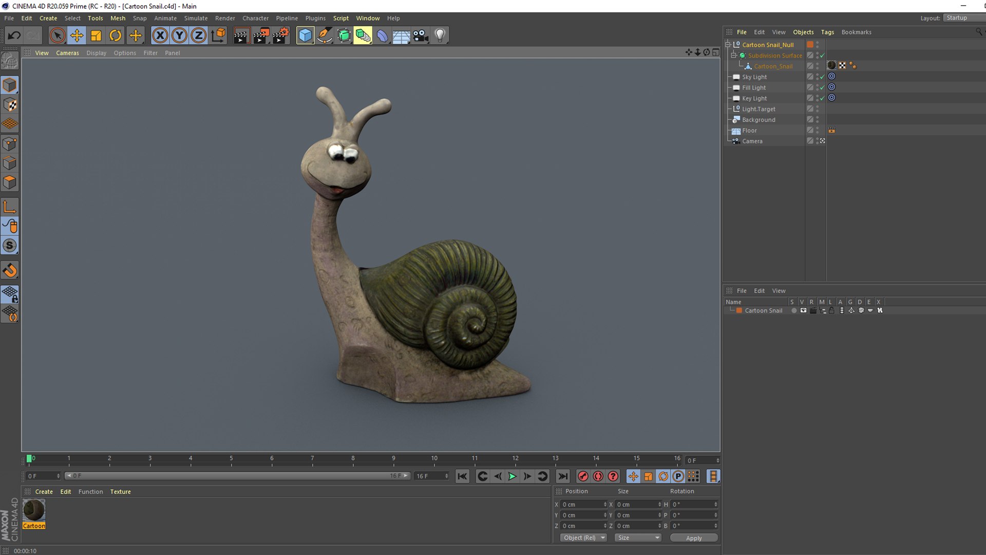 3D Cartoon Snail - TurboSquid 1802871