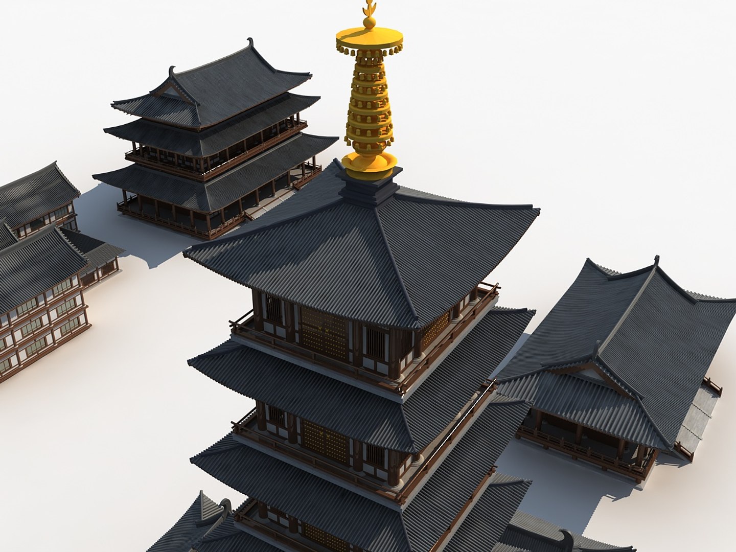 Collection Of Chinese Ancient Architecture 3 Model - TurboSquid 2057406